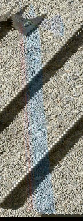 Early Hand Forged Fancy Axe With Brass Flowers On Oak Handle And ...