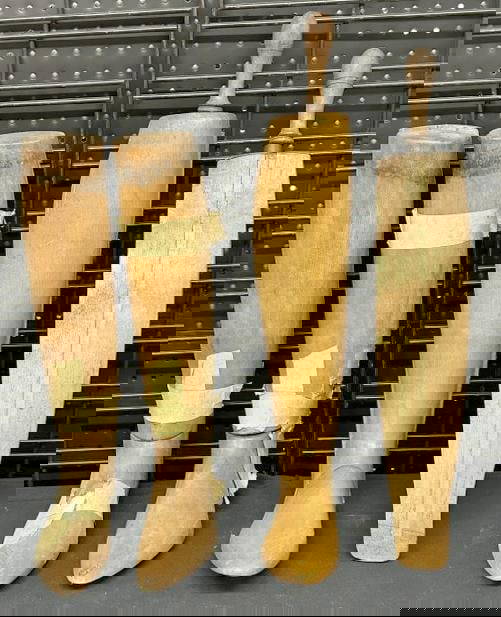 Antique Wooden Boot Stretchers,& Pair Black Leather Riding Boots Auction