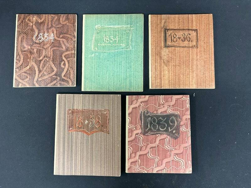 ( 5 ) 19th Century Bound German Calendars, As Pictured, (2) From 1834 ...