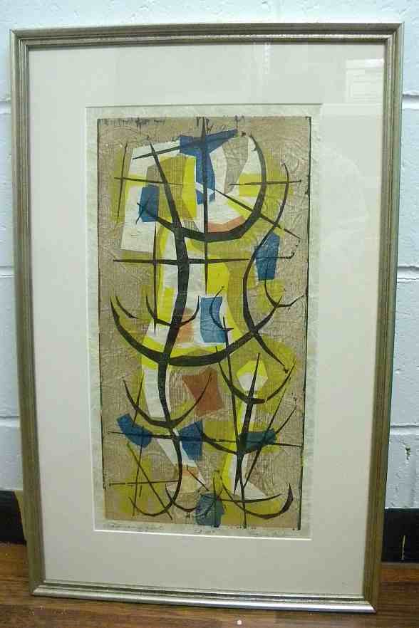 EUGENE LARKIN Signed Abstract Print Dancing Girl