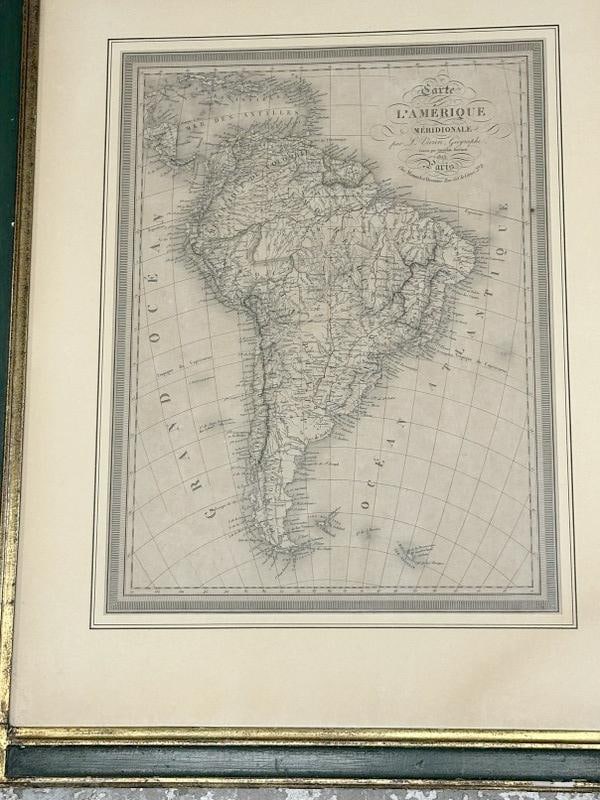 1825 Map Of South America, Nice Estate Condition, In Decorative Frame ...