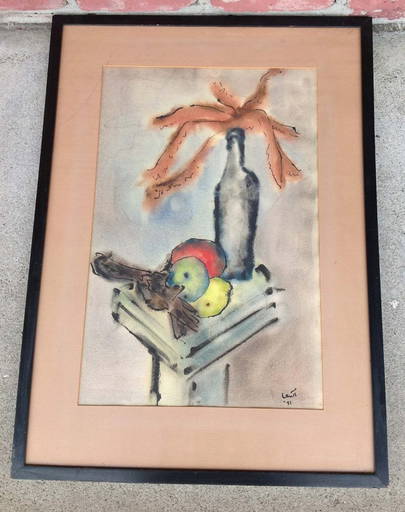 Harold Levitt Still Life W/c Dated 1951, Image Measures