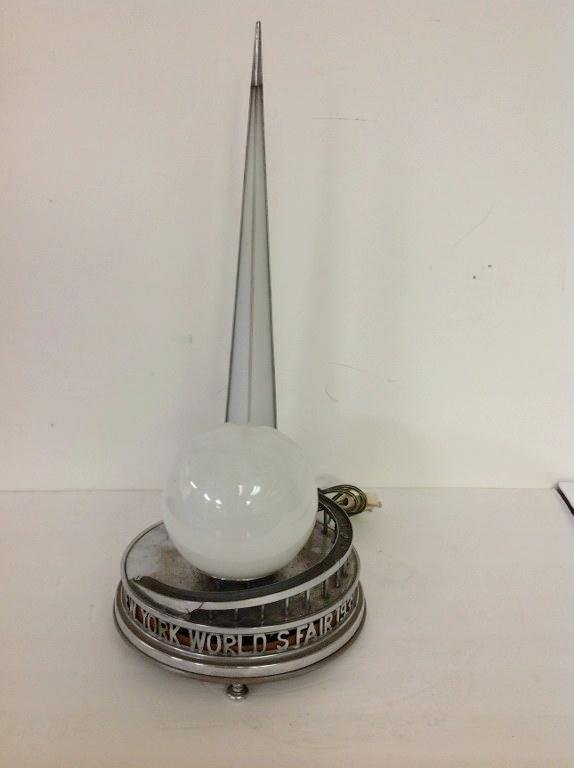 Rare 1939 Worlds Fair Lamp Perisphere & Trylon, Chrome