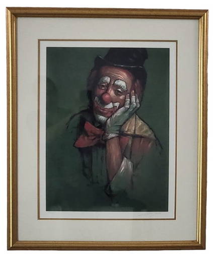 Leighton Jones Signed Le Clown Lithograph