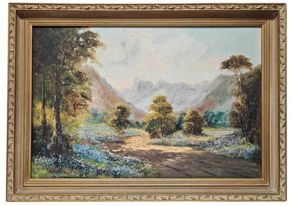 George Deaca Oil On Canvas Landscape Painting Auction