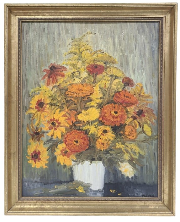 Richard Gordon Packer Fall Flowers Oil On Board Auction