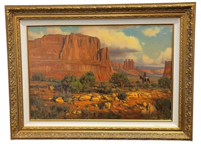 Karl Thomas Painting Horseback In The Southwest Auction