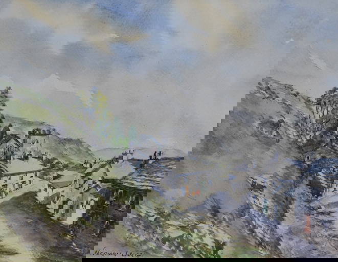 Norman Lang (20th Century, British), Watercolour, 'chapel Stile ...