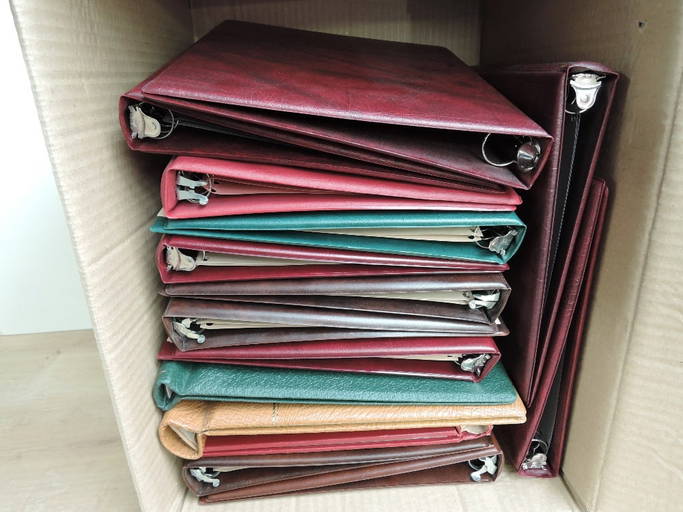 Box Of Empty Stamp Album Binders, Various Makes X 15 Box With Range Of ...