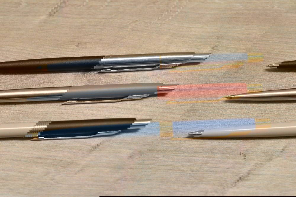 Three Parker Classic Ballpoint Pens In Various Combinations Of Matte ...