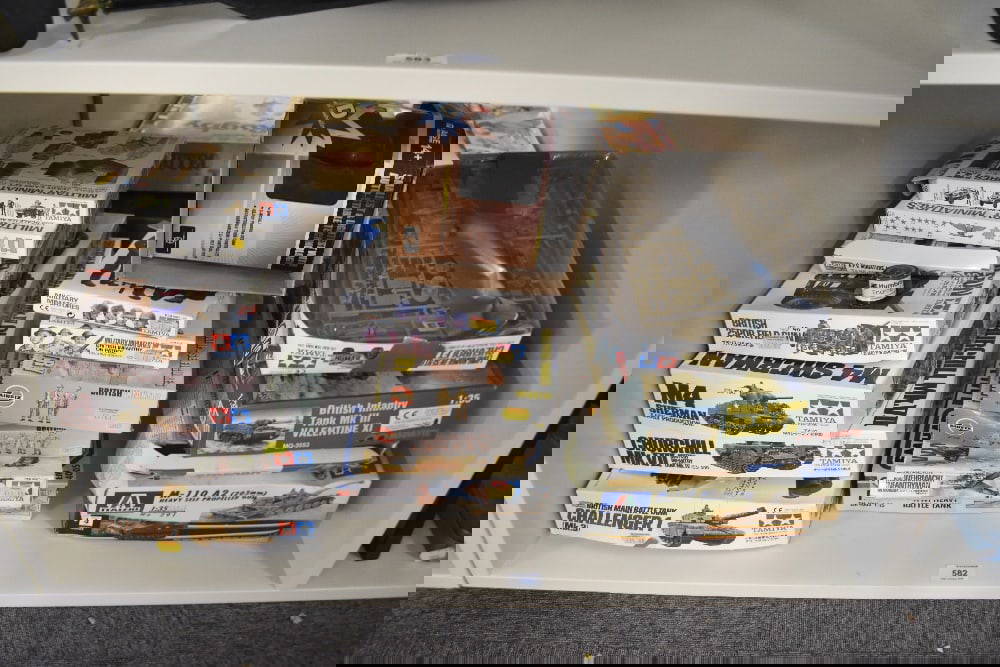 A Shelf Of Tamiya, Airfix, Itaileri And Similar Military Kit Boxes ...