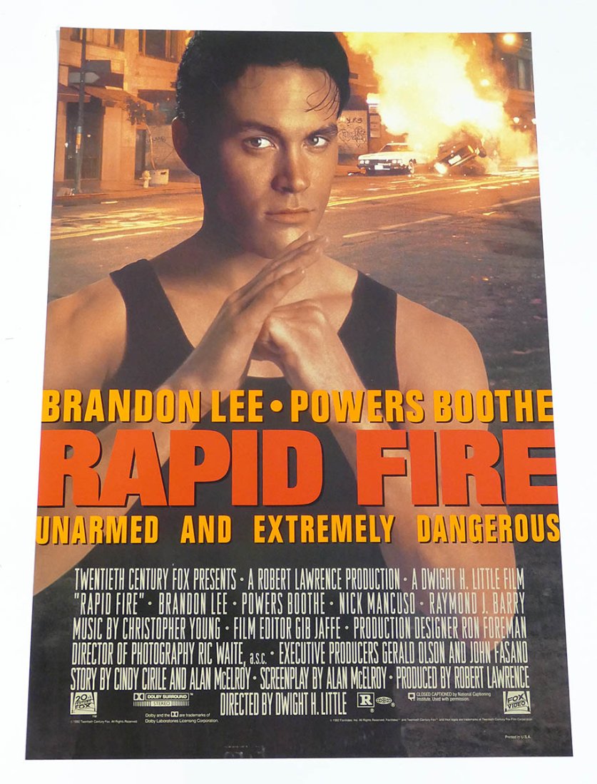 Original One Sheet Movie/video Poster Rapid Fire (1992) Brandon Lee