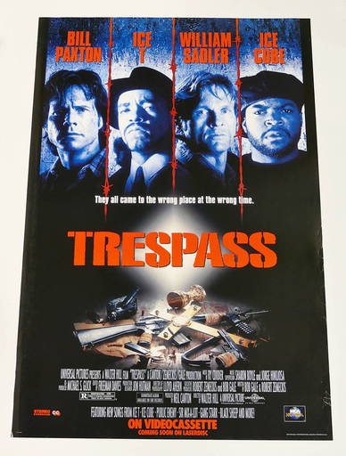 Original One Sheet Movie/video Poster Trespass (1992) Ice T, Ice Cube ...