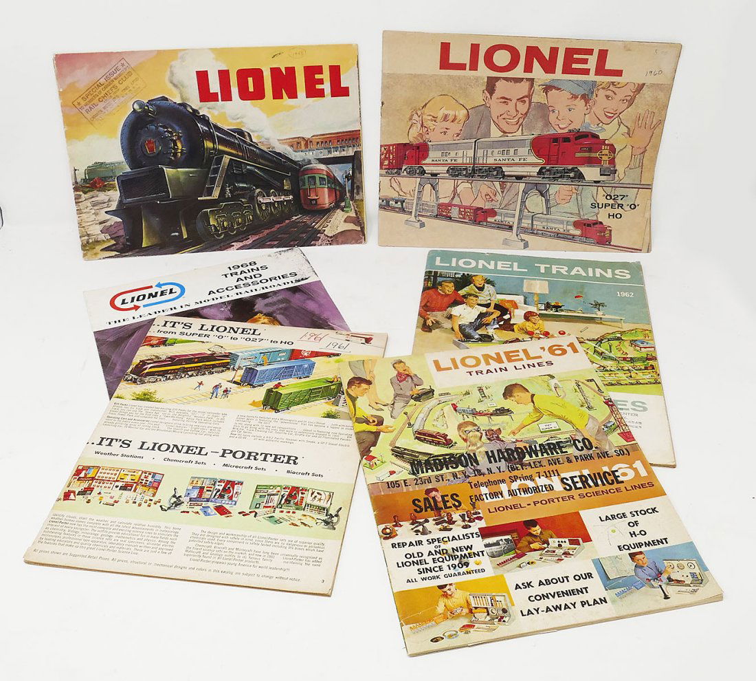 Original Lionel Train Catalogs (1948, 1960, 1961, 1962, 1968) Auction