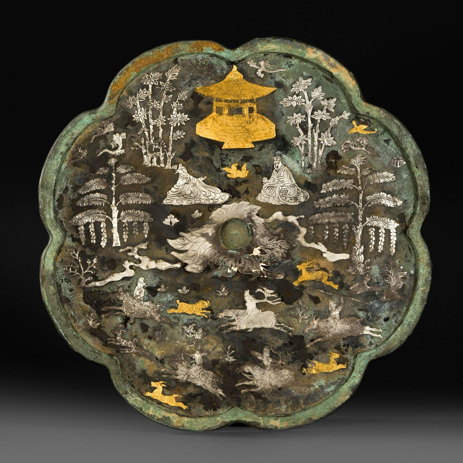 Tang Dynasty Gold And Silver Plate Sticking Mirror