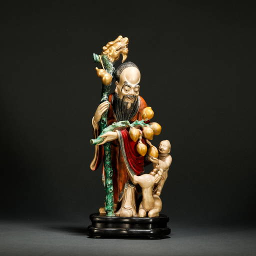 Decoration Of Longevity Mountain Stone And Longevity Star In The Qing ...