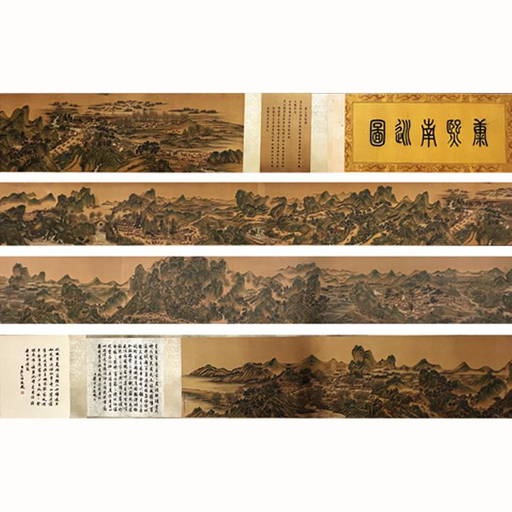 Wang Yi, Yang Jin Kangxi Southern Tour Map Hand Scroll