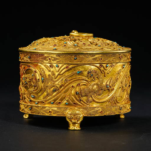 Han Fried Beads Three Foot Gold Box