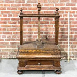 Oversized 19th Century Antique Book Press