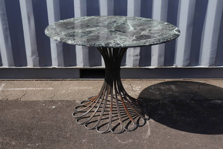 Wrought Iron Sheaf Of Wheat Table With Marble Top
