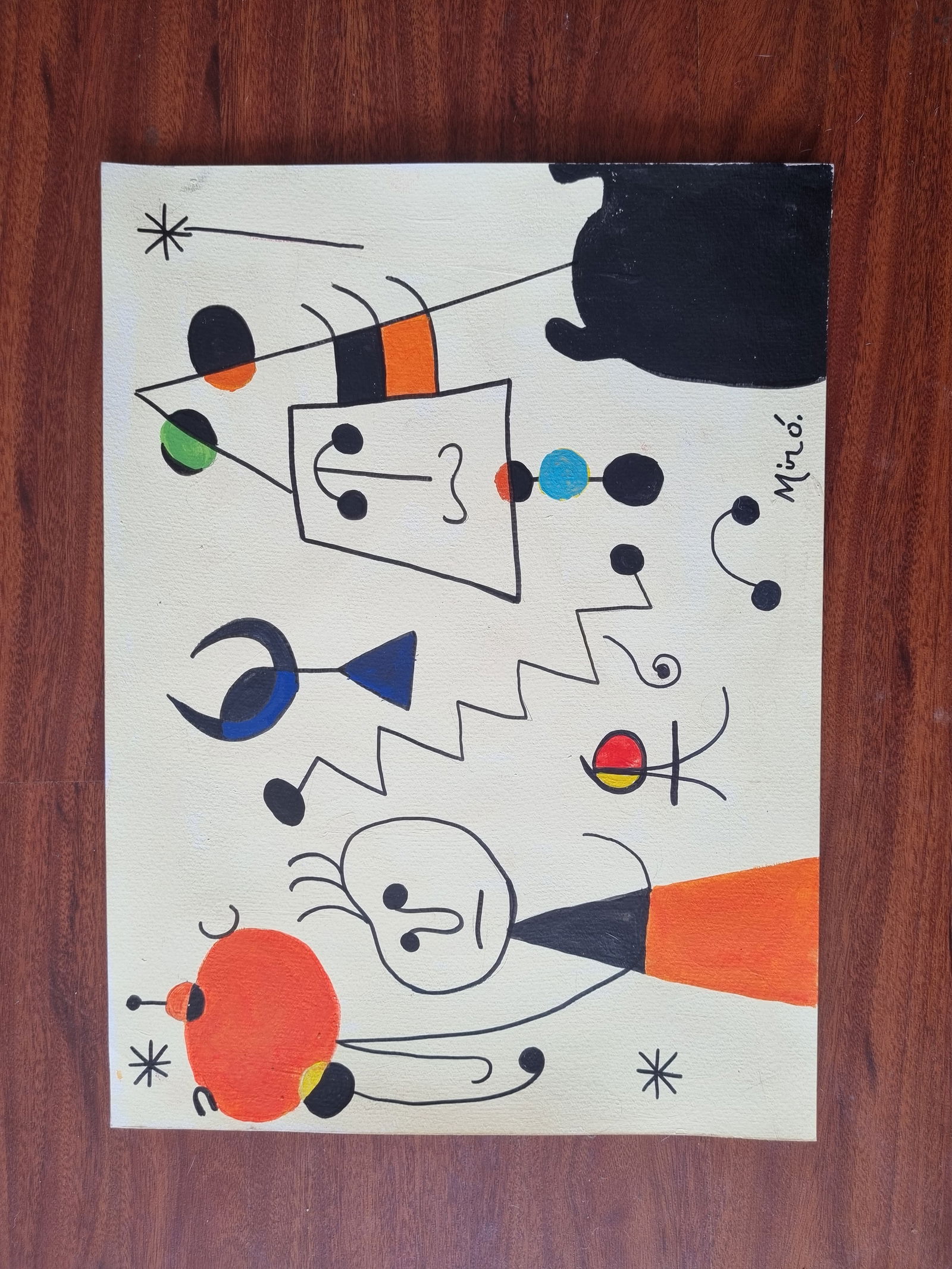 Joan Miro - 2 Fine Watercolors With Seals And Sign - In The Style Of ...