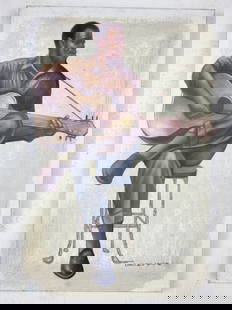 Charles Wilbert White (1918 - 1979) Oil In Canvas - In The Style Of Auction