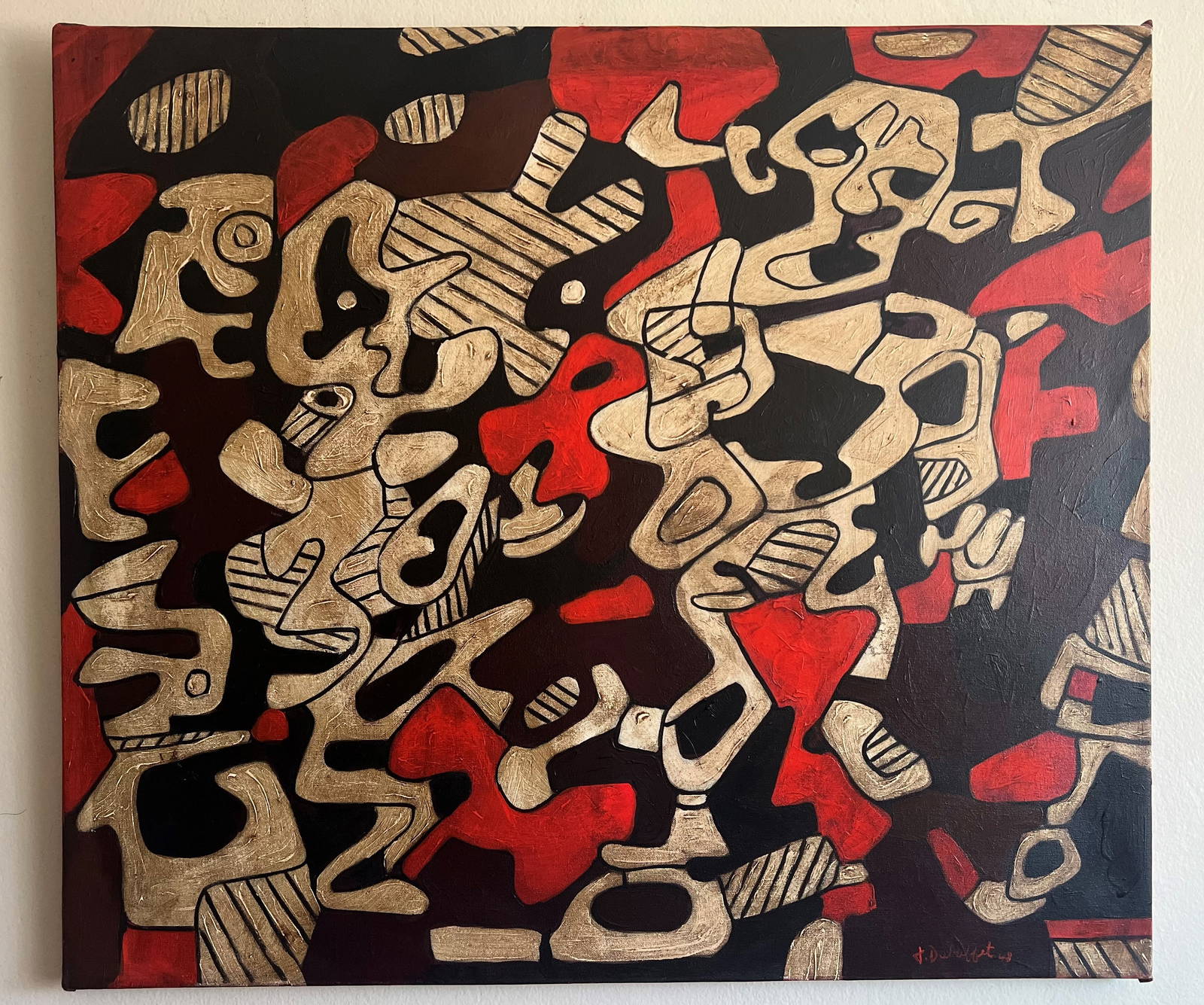 Jean Dubuffet - Oil On Canvas -in The Style Of Auction
