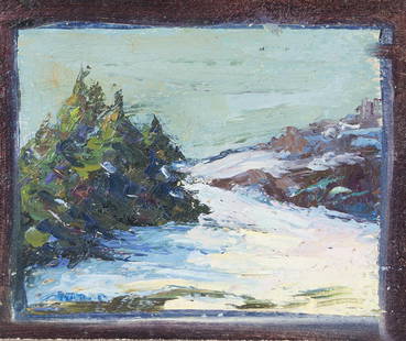 Impressionist Winter Landscape Original Oil Painting