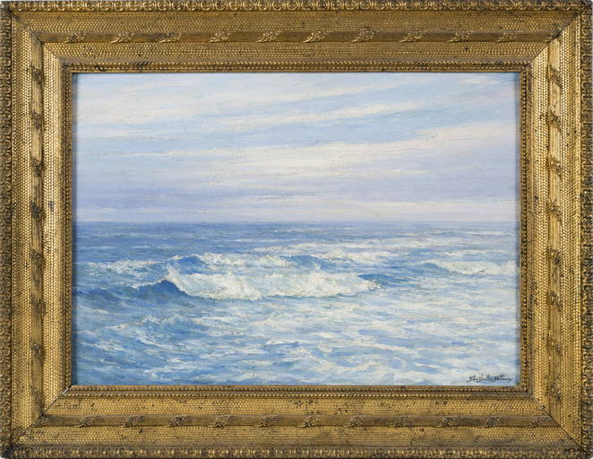 Edward Stratton Holloway Antique American Coastal Seascape Oil Painting ...