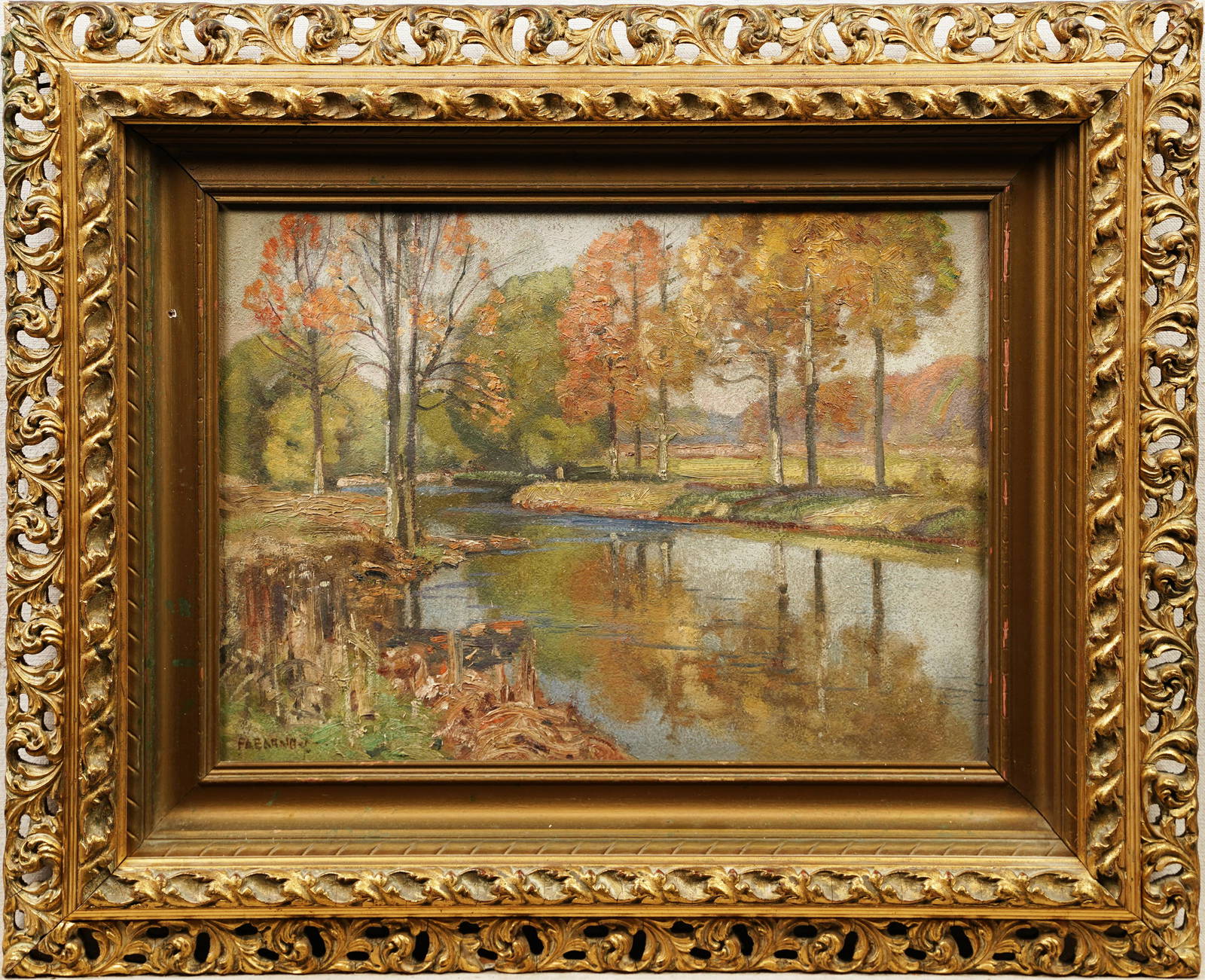 Frank Barney Signed Upstate New York Tranquil Finger Lake Landscape ...