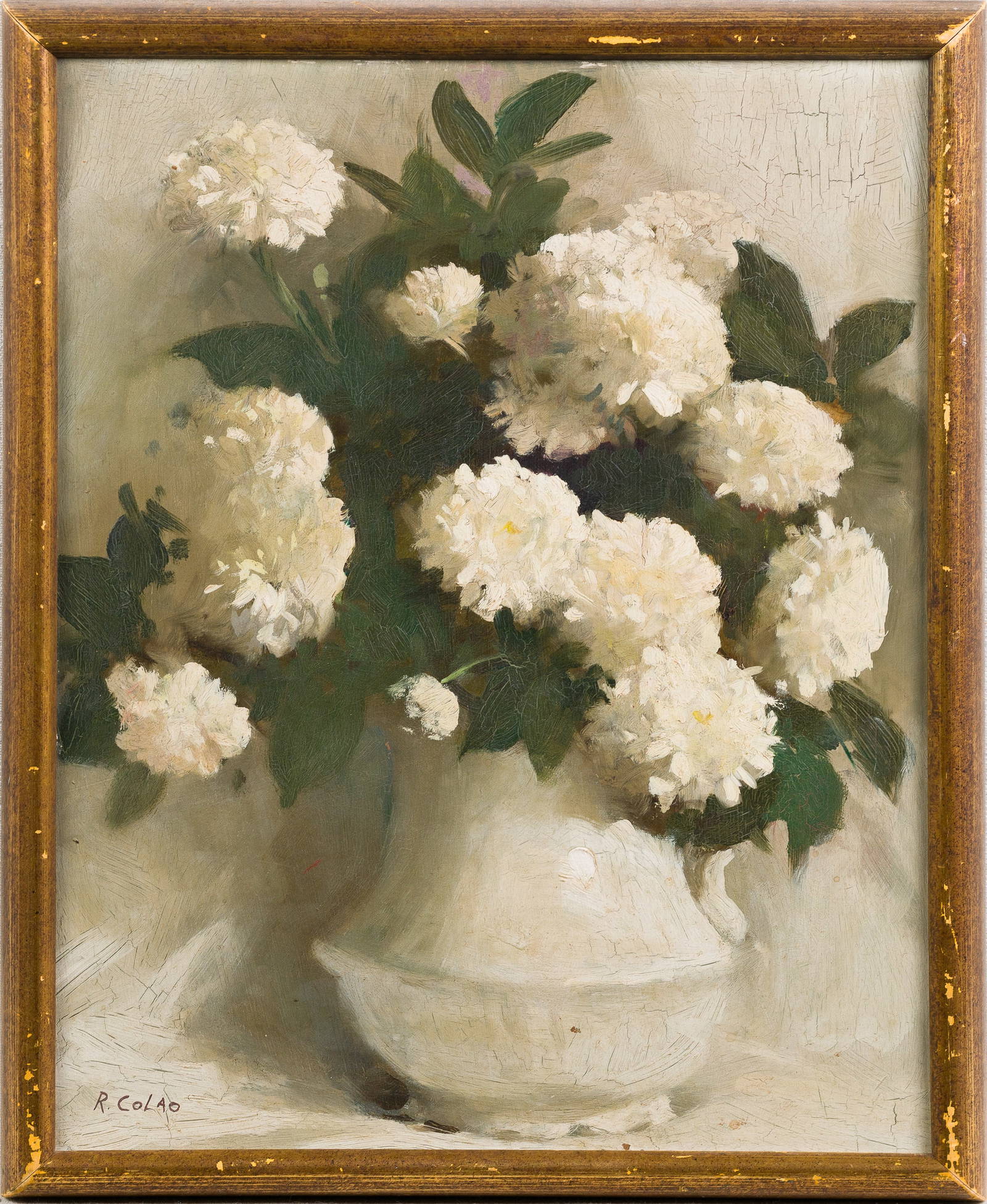 Rudolph Colao (1927 - 2014) Antique American Impressionist Hydrangea ...