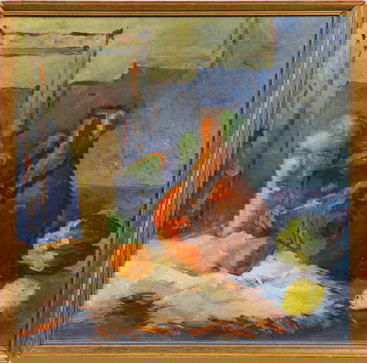 Antique American Impressionist Interior Scene Framed Still Life Oil ...