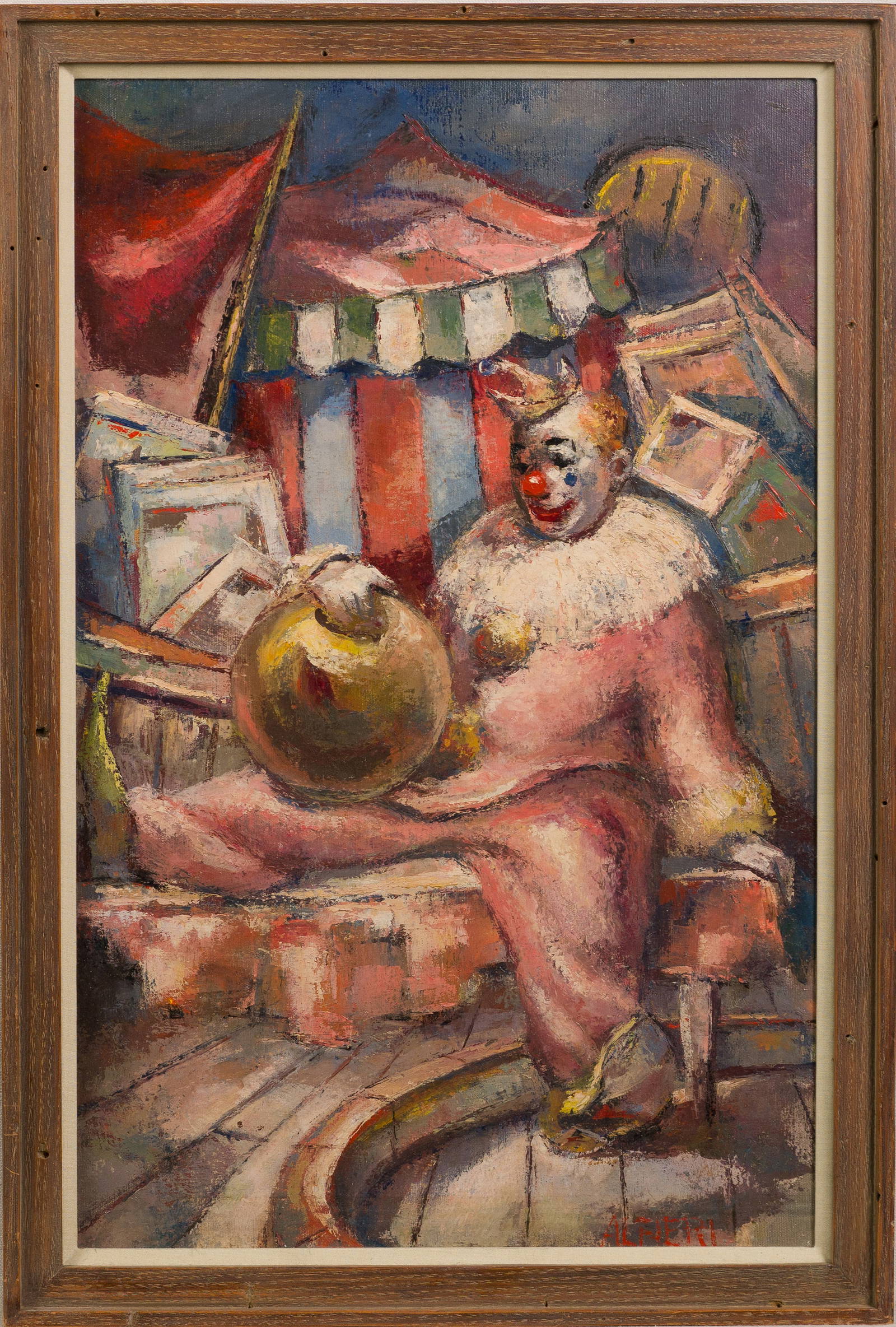 Philippe Alfieri 1921-2009 Antique American Impressionist Circus Clown ...