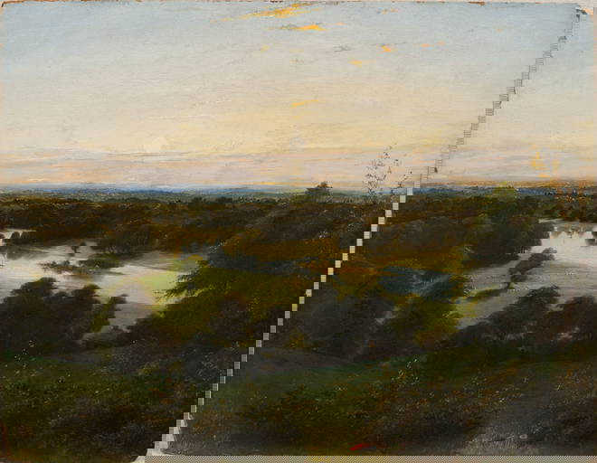 Alexander Gordon Dunn 1815 1887 Signed River Thames English Sunset ...