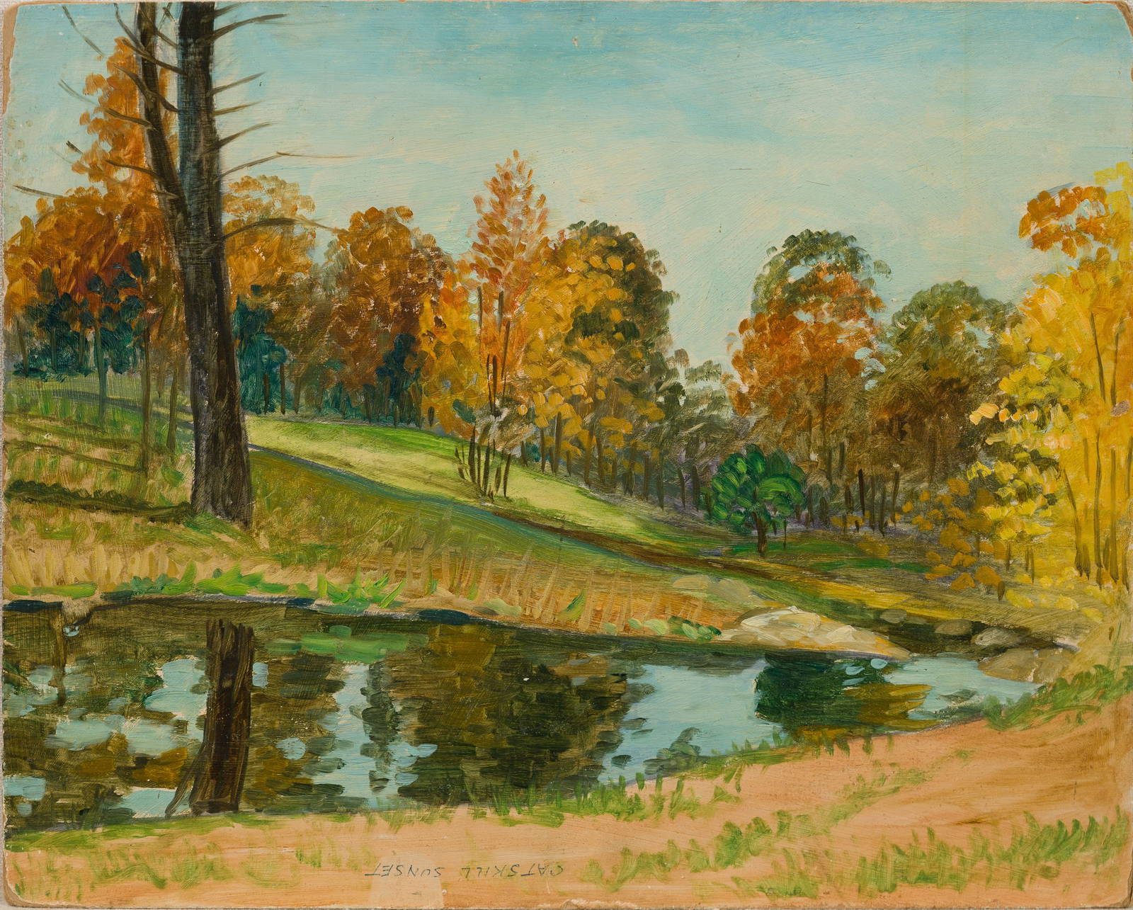 Stephen Kirk Signed Catskill Ny Upstate Mountain Lake Landscape ...