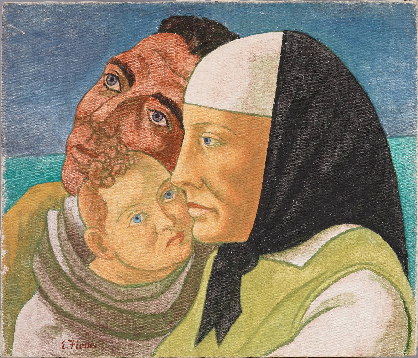 Ernest Fiene (1894 - 1965) Antique American Modernist Immigrant Family ...