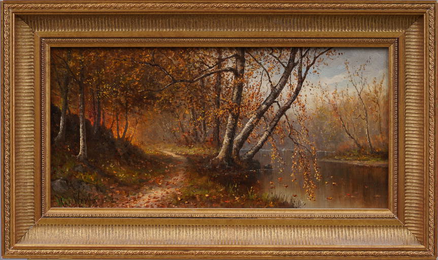 Max Weyl (1837 1914) Antique American Hudson River School Tranquil Fall ...