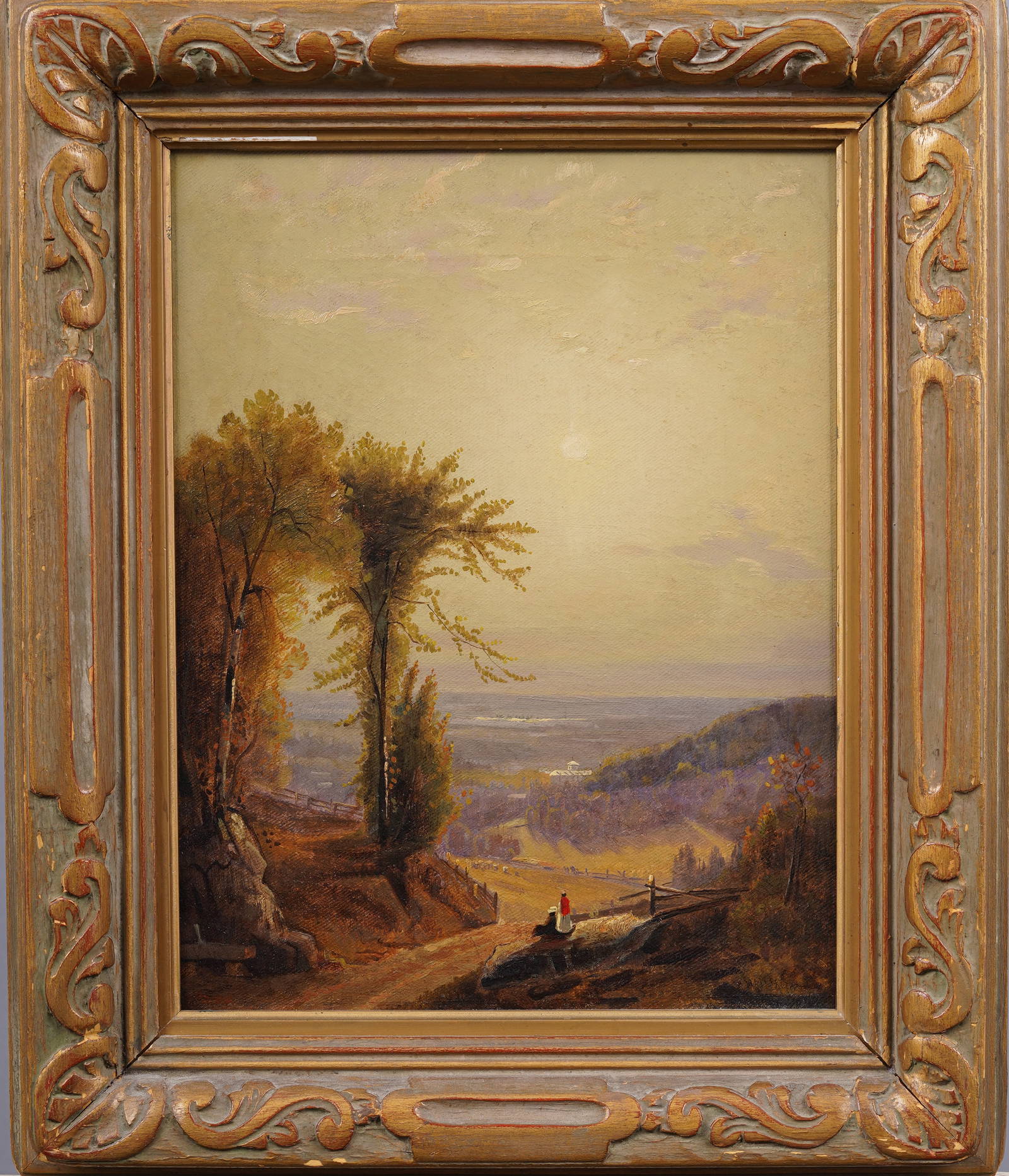 Antique American Hudson River School Luminous Monogrammed Sunset ...