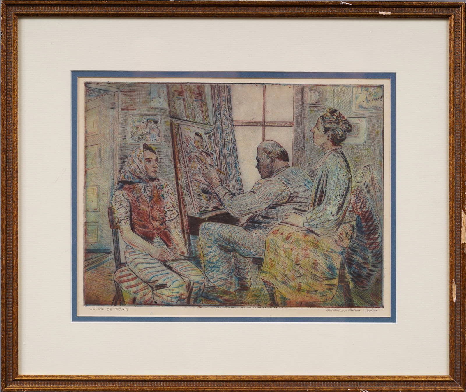 Mortimer Borne (1902-1987) Antique American Modernist Drypoint Etching ...