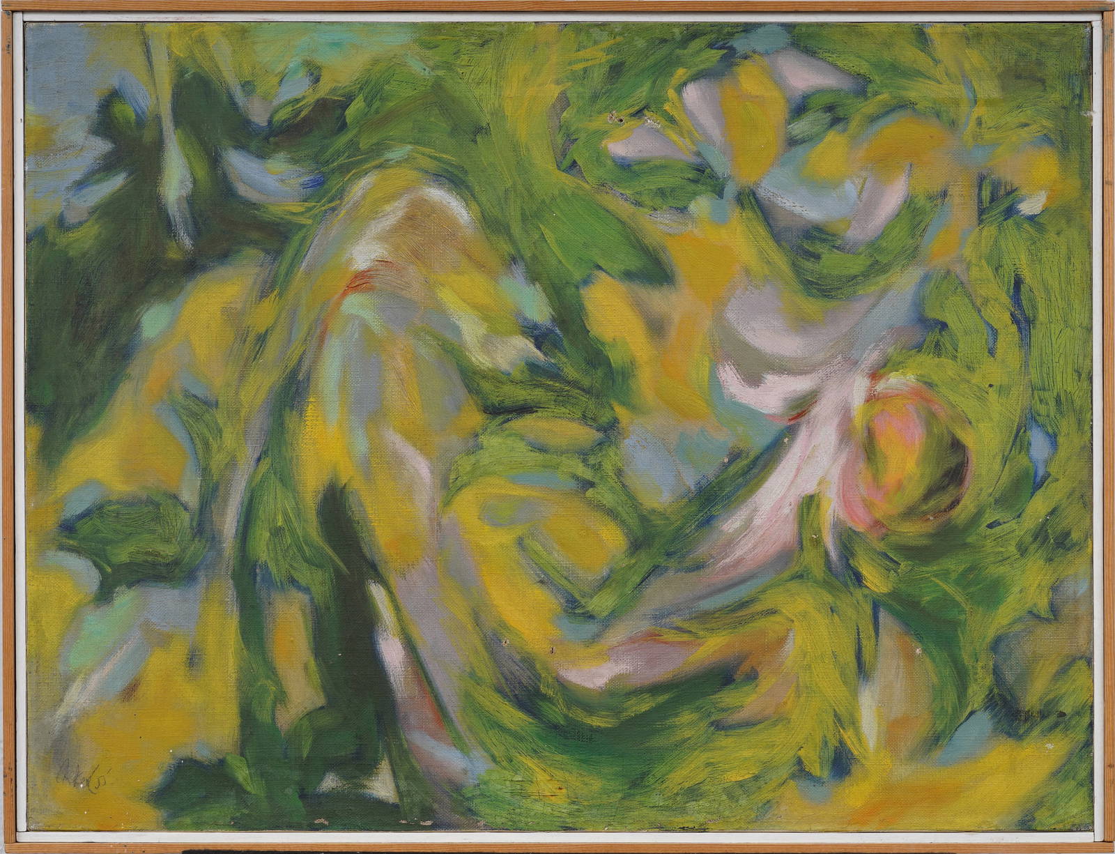 Edward Colker (born 1929) Signed 1955 Mid Century Modern Abstract ...