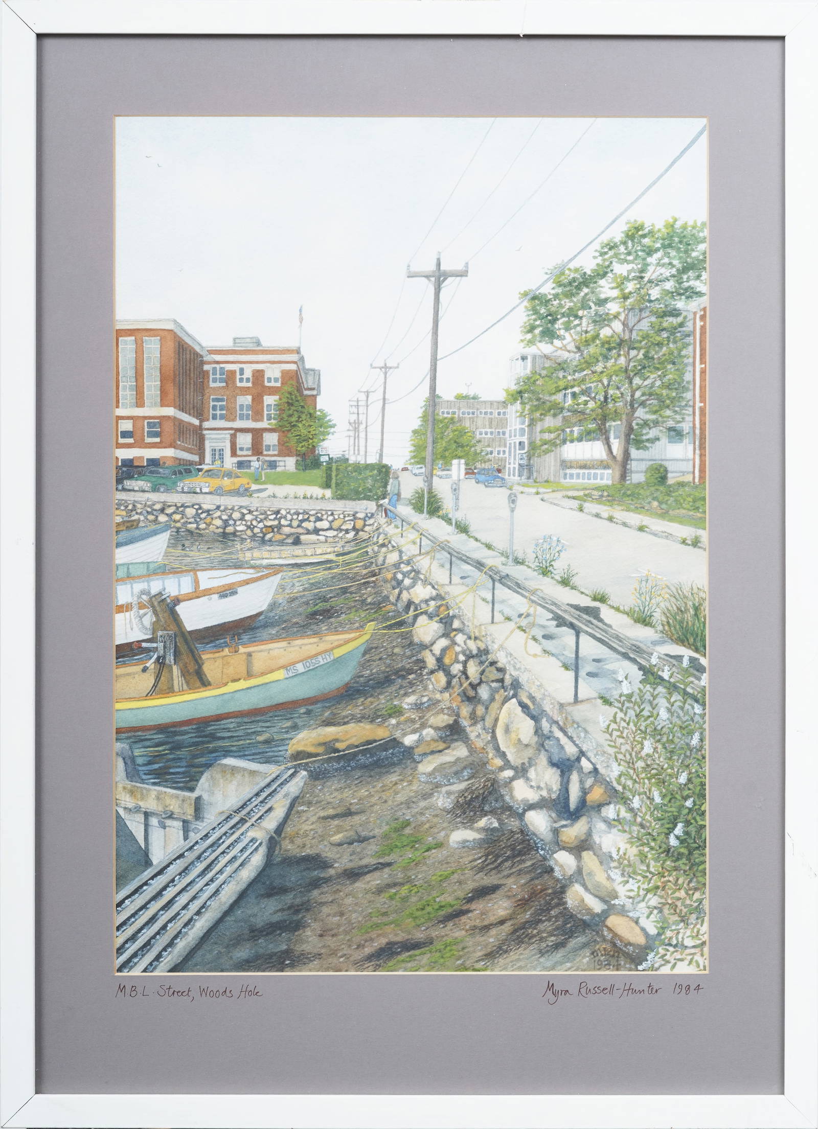 Myra Russell-hunter Framed American Realist Landscape "woods Hole ...