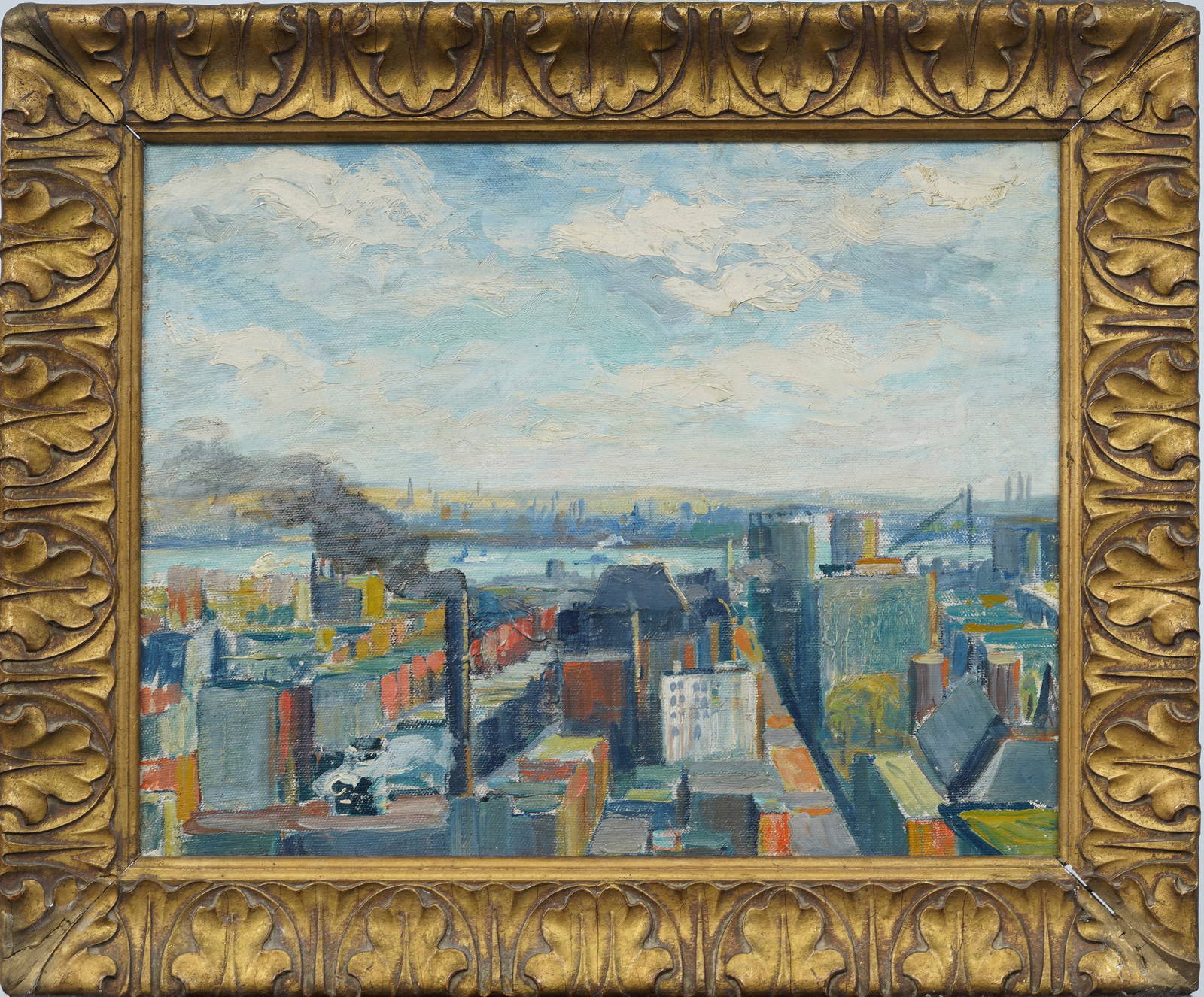 Antique American Impressionist Ashcan School New York Cityscape ...