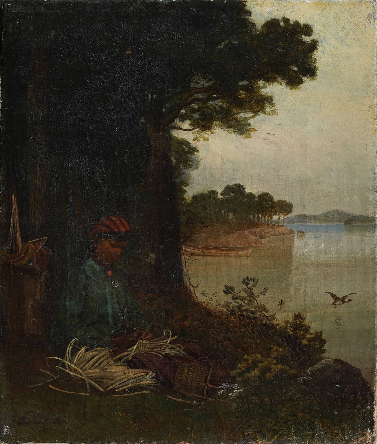 Charles Caleb Ward (1831 - 1896) "weaving Baskets" Antique American ...