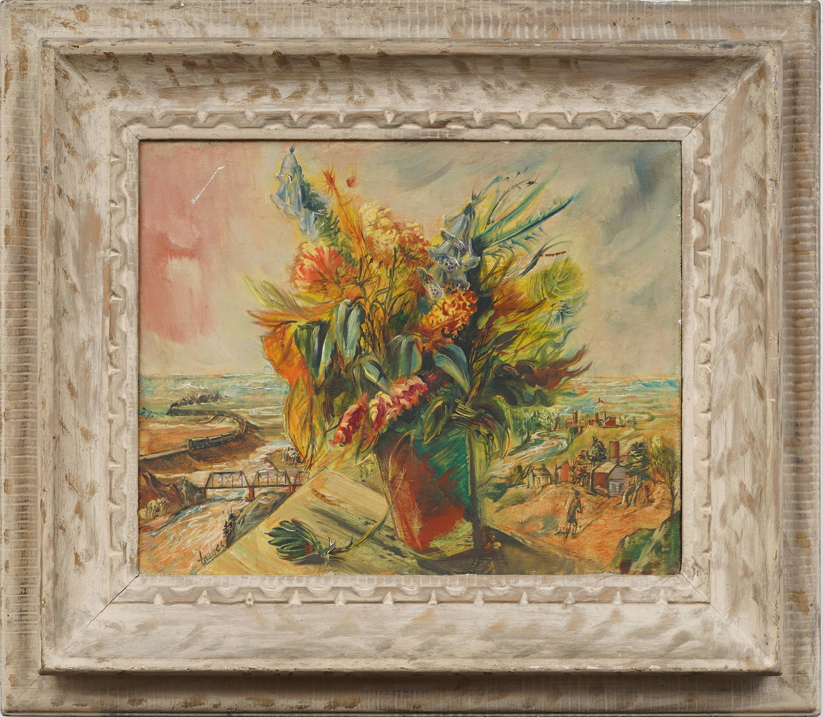 Frederic K. Taubes (1900-1981) Antique American Wpa Modernist Train ...