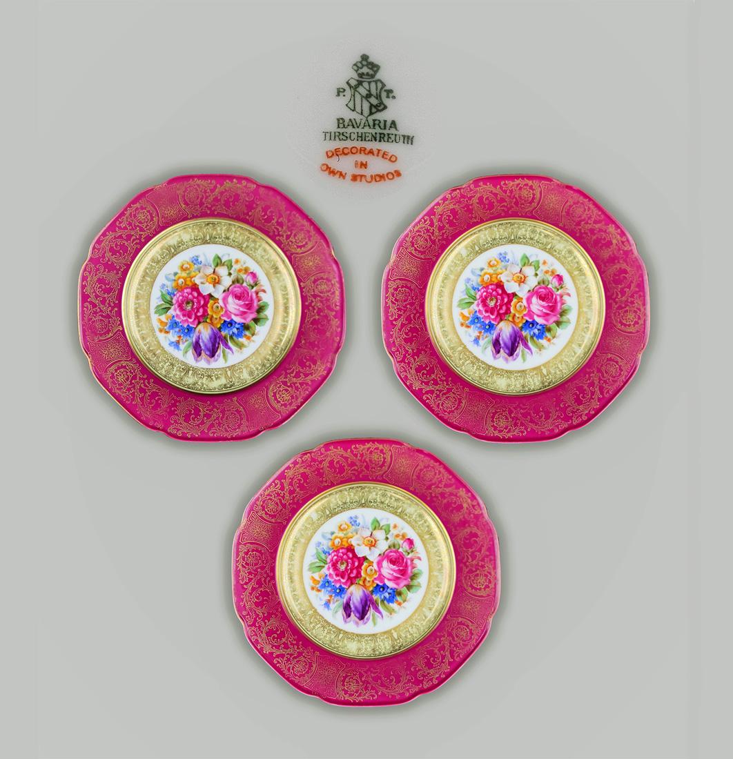 A Set Of Three 19th Century German Bavaria Hand Painted Plates Auction