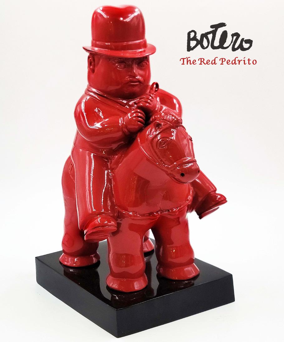 The Red Pedrito On Horse, A Customized Fernando Botero Bronze Sculpture ...