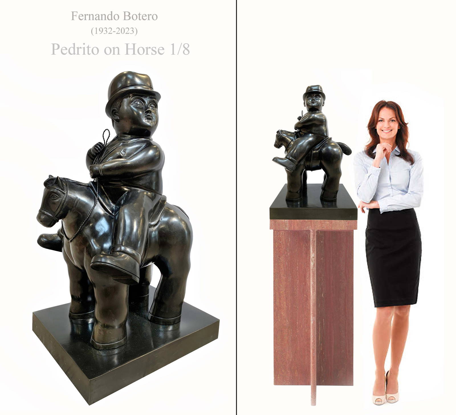 Pedrito On Horse, A Large Fernando Botero Bronze Sculpture, Signed Auction