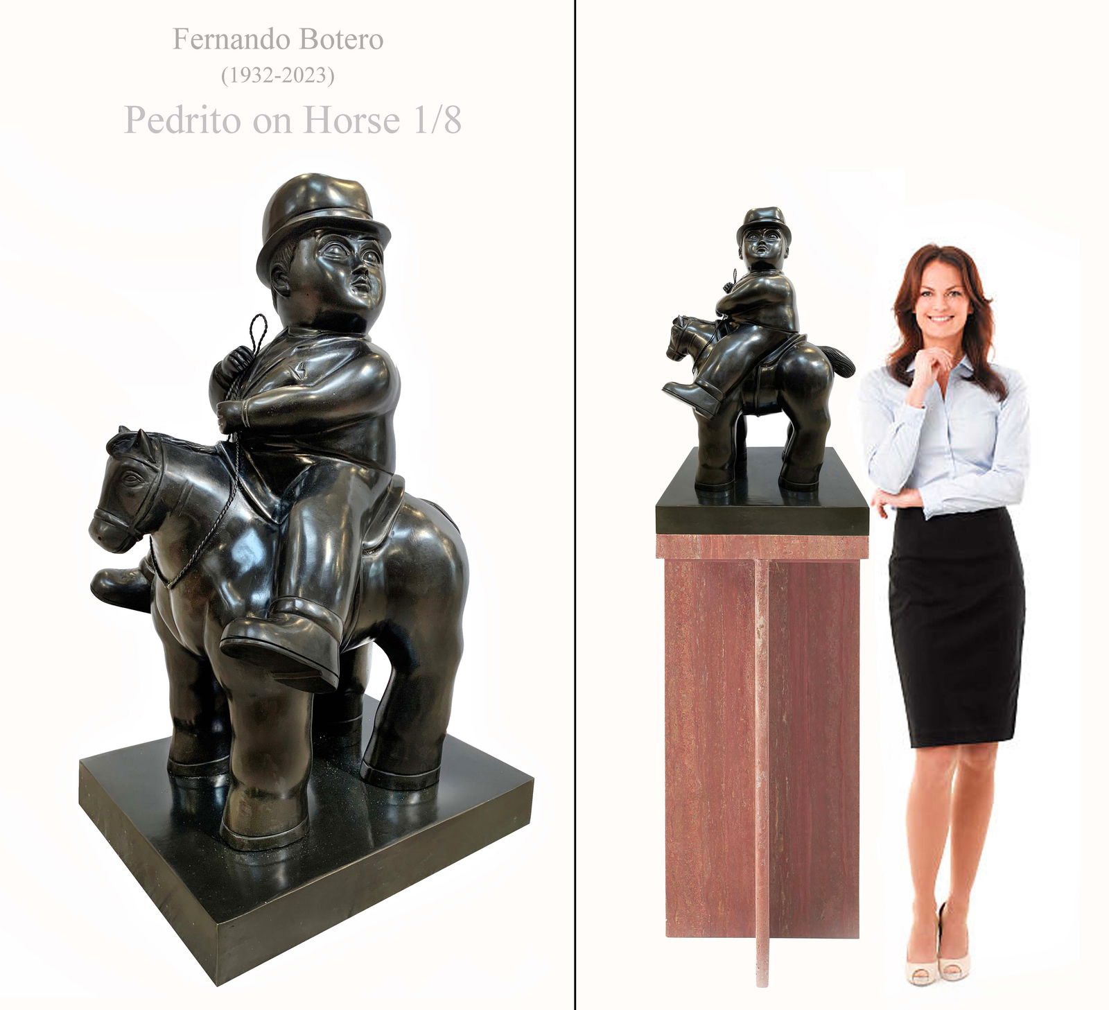 Pedrito On Horse, A Large Fernando Botero Bronze Sculpture, Signed Auction