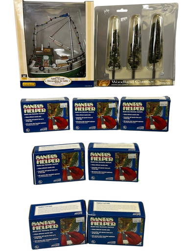 7 Santas Helper Remote Switch New & Lemax Boat & Trees