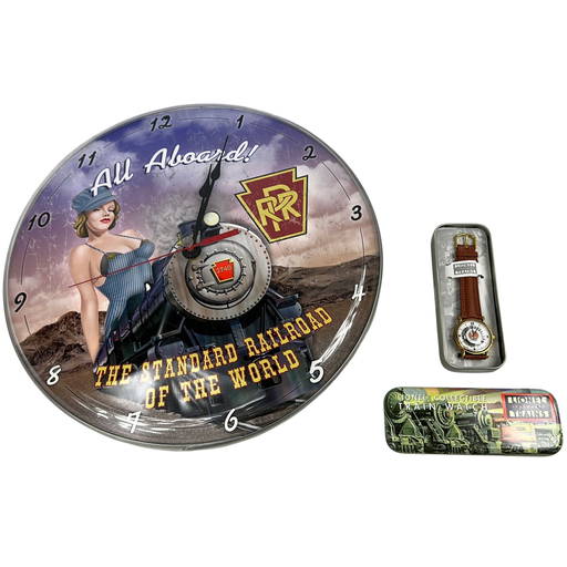 Prr Wall Clock Pin Up Girl Lionel Watch Loco Secondhand